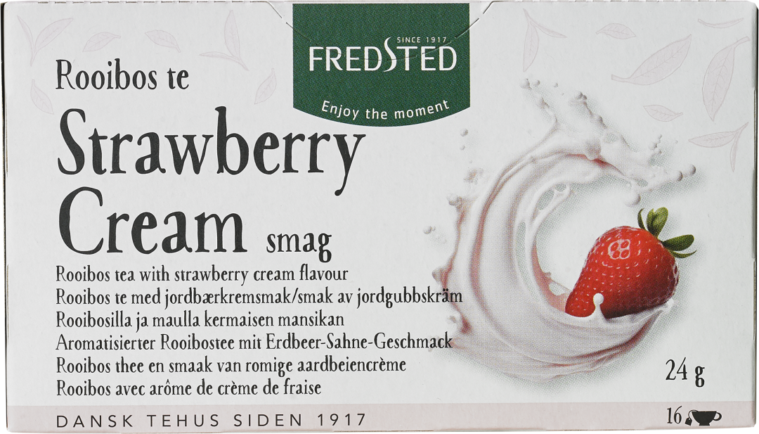 Fredsted Strawberry Cream Rooibos te m smag af jordbær og fløde - Fredsted